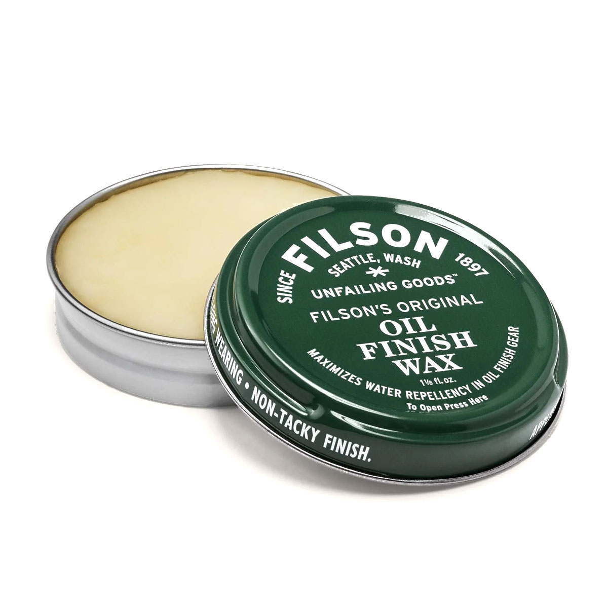 Filson Oil Finish Wax, maintains maximum water repellency