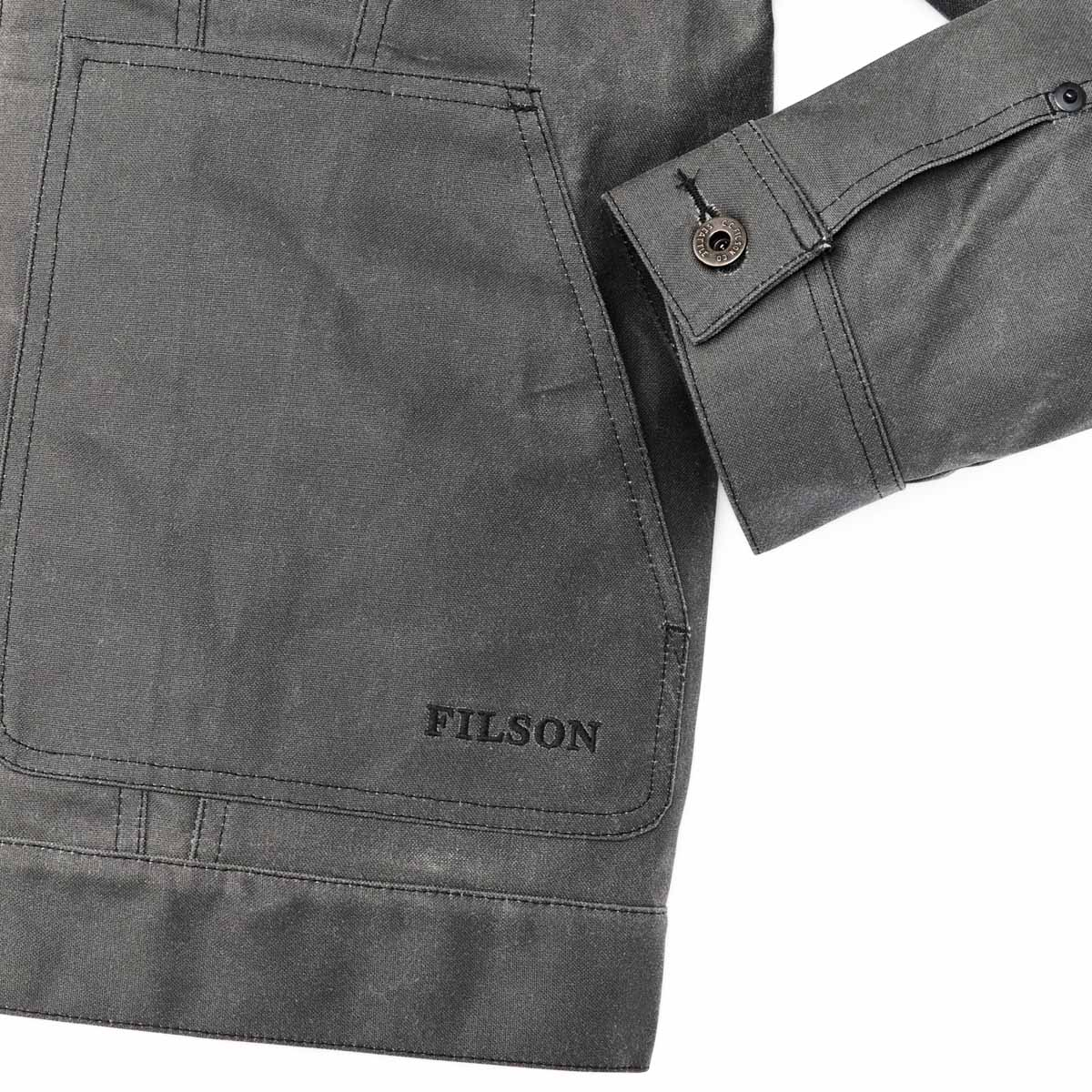 Filson Tin Cloth Short Lined Cruiser Jacket Castor Gray, tough work jacket