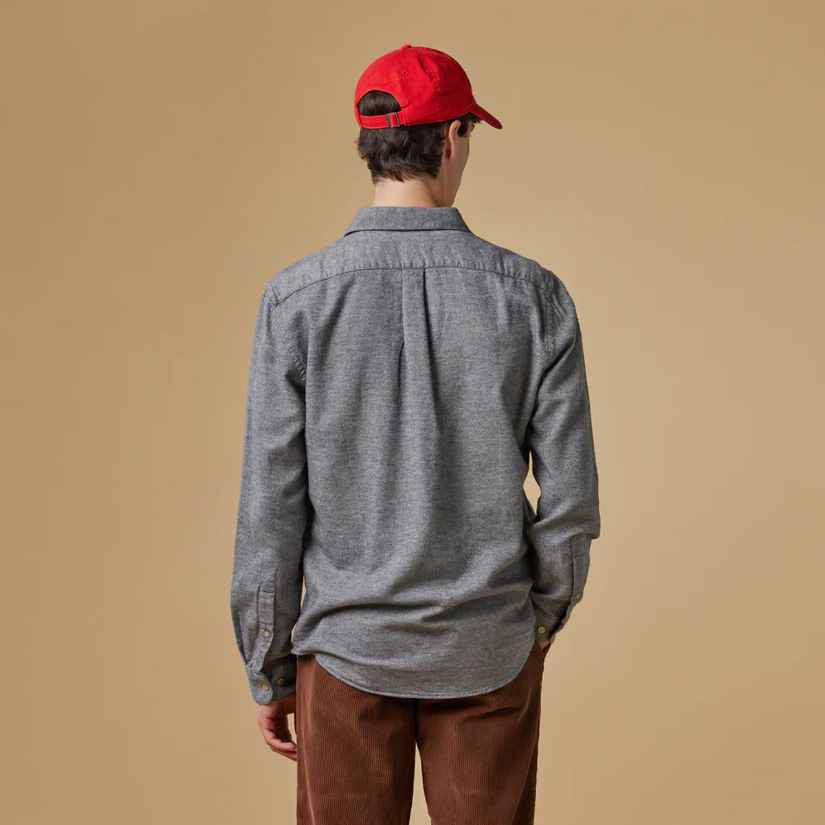Portuguese Flannel Teca Cotton-Flannel Shirt Light Grey