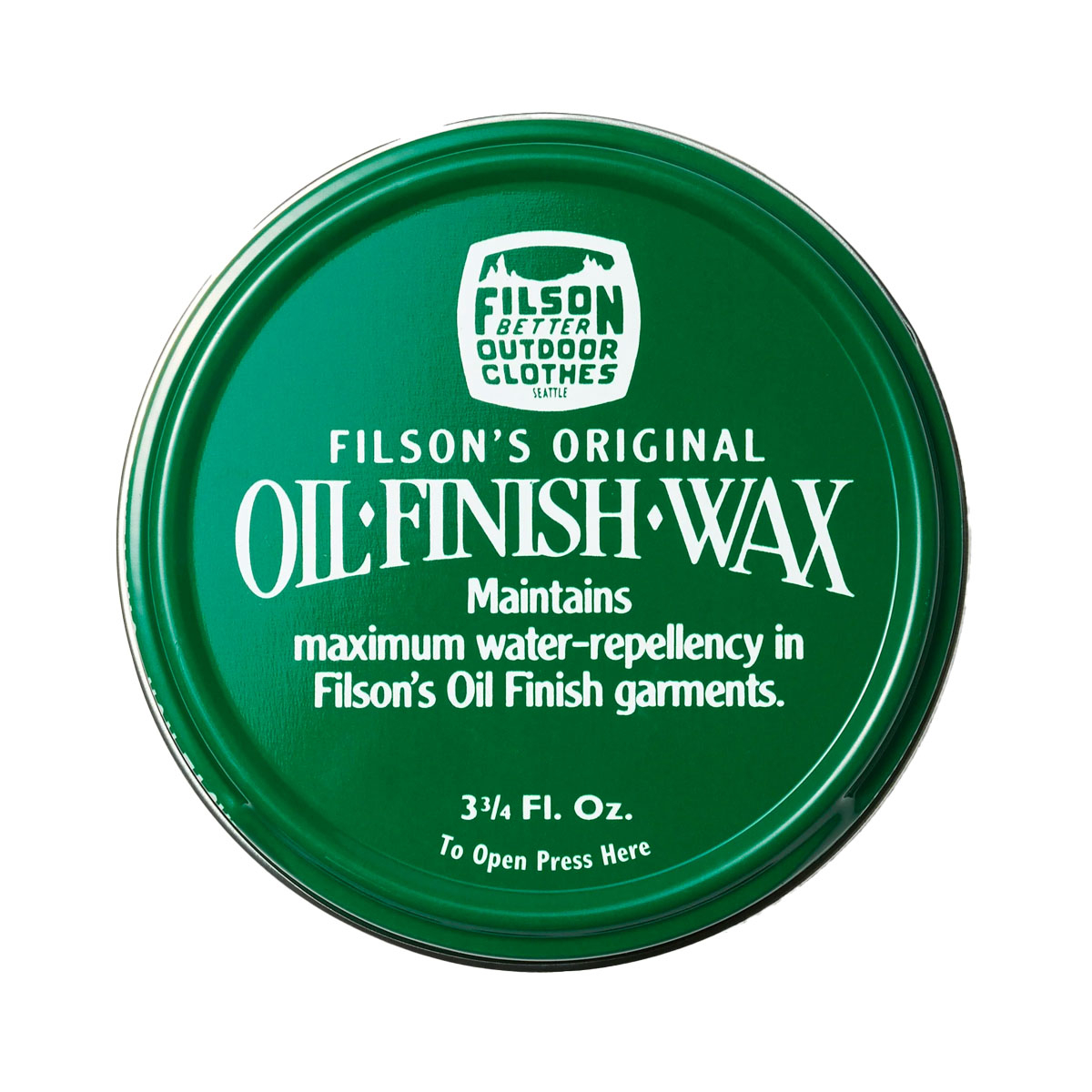 Filson Oil Finish Wax, maintains maximum water repellency