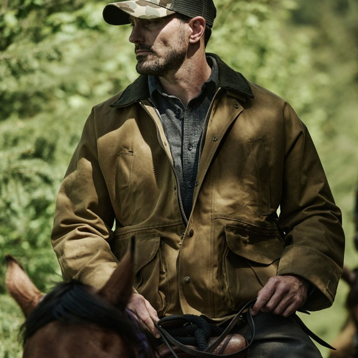 Filson Tin Cloth Field Jacket Dark Tan, tough work jacket